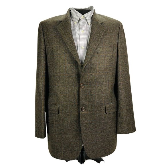 Jack victor | Suits & Blazers | Jack Victor Brown W Blue Orange Check ...